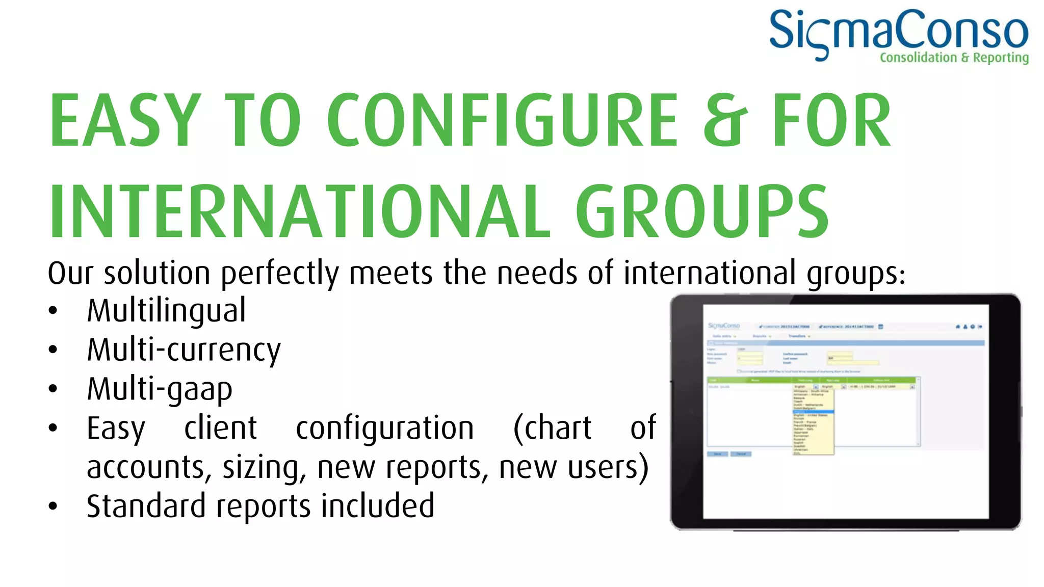 Sigma Conso Consolidation & Reporting | PDF