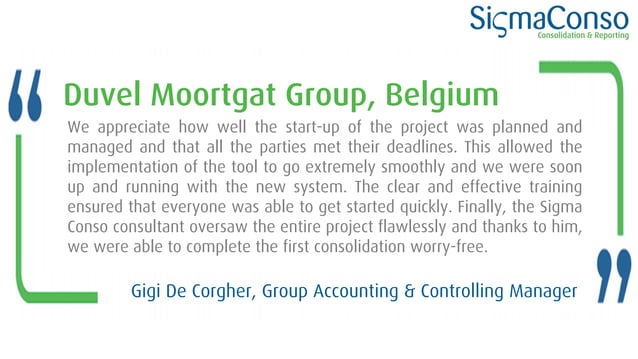 Sigma Conso Consolidation & Reporting | PDF