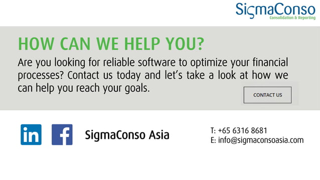 Sigma Conso Consolidation & Reporting | PDF