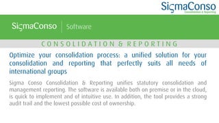 Sigma Conso Consolidation & Reporting | PDF