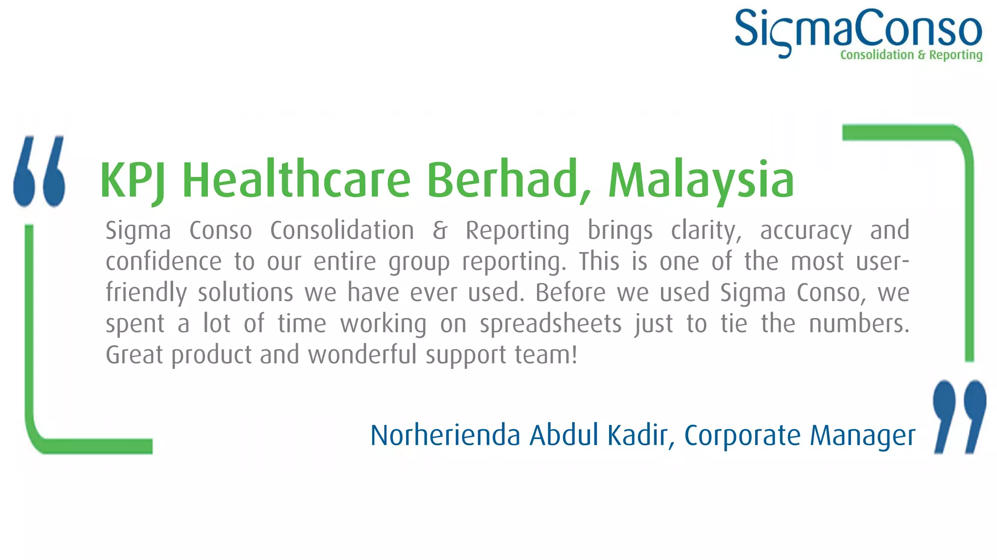 Sigma Conso Consolidation & Reporting | PPT