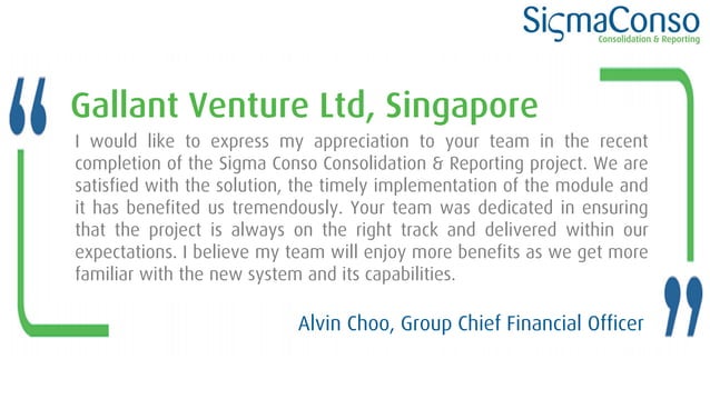 Sigma Conso Consolidation & Reporting | PPT