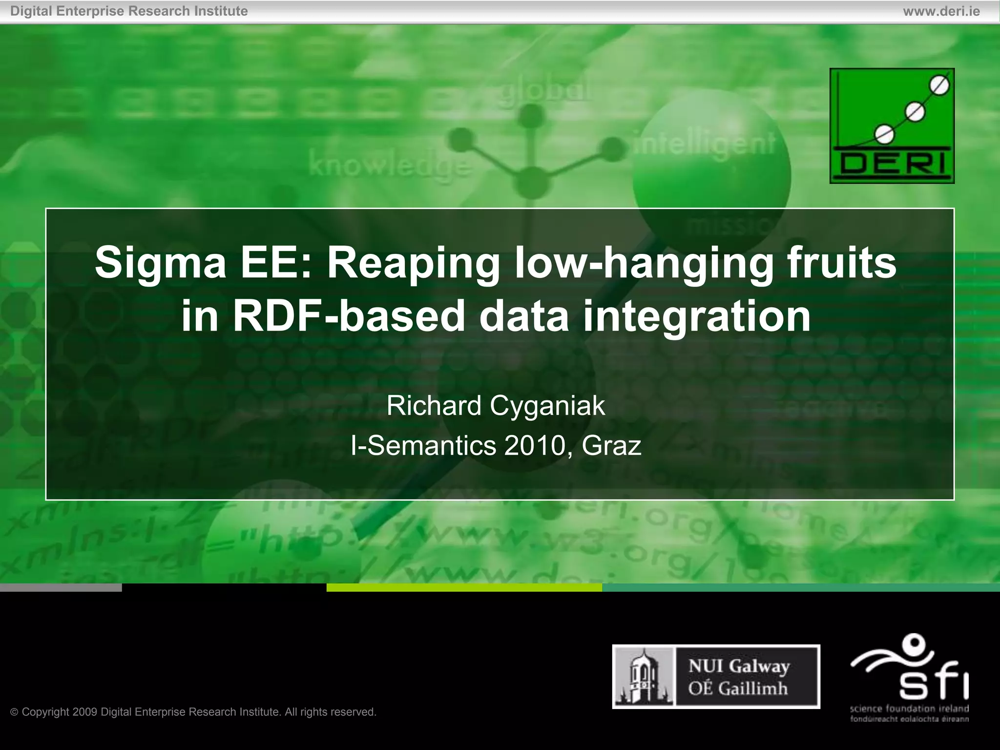 Sigma EE: Reaping low-hanging fruits in RDF-based data integration | PPTX | Databases | Computer ...