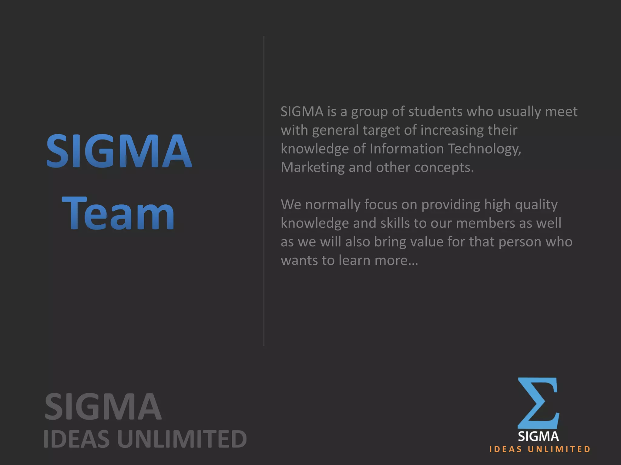 Sigma Society Inauguration | PPT