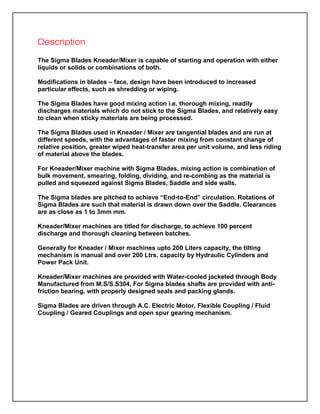 Sigma kneader mixer | PDF