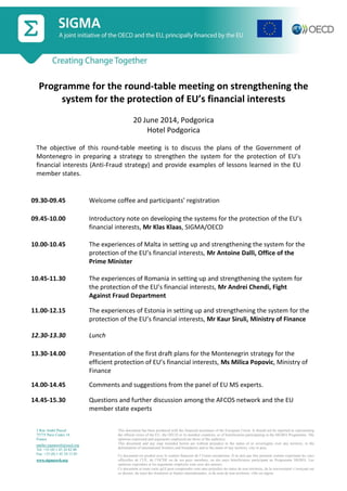 Sigma Roundtable anti-fraud srategy 20 june2014 agenda Eng | PDF