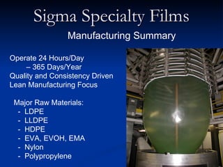 Sigma Specialty Films Overview 2009 | PPT