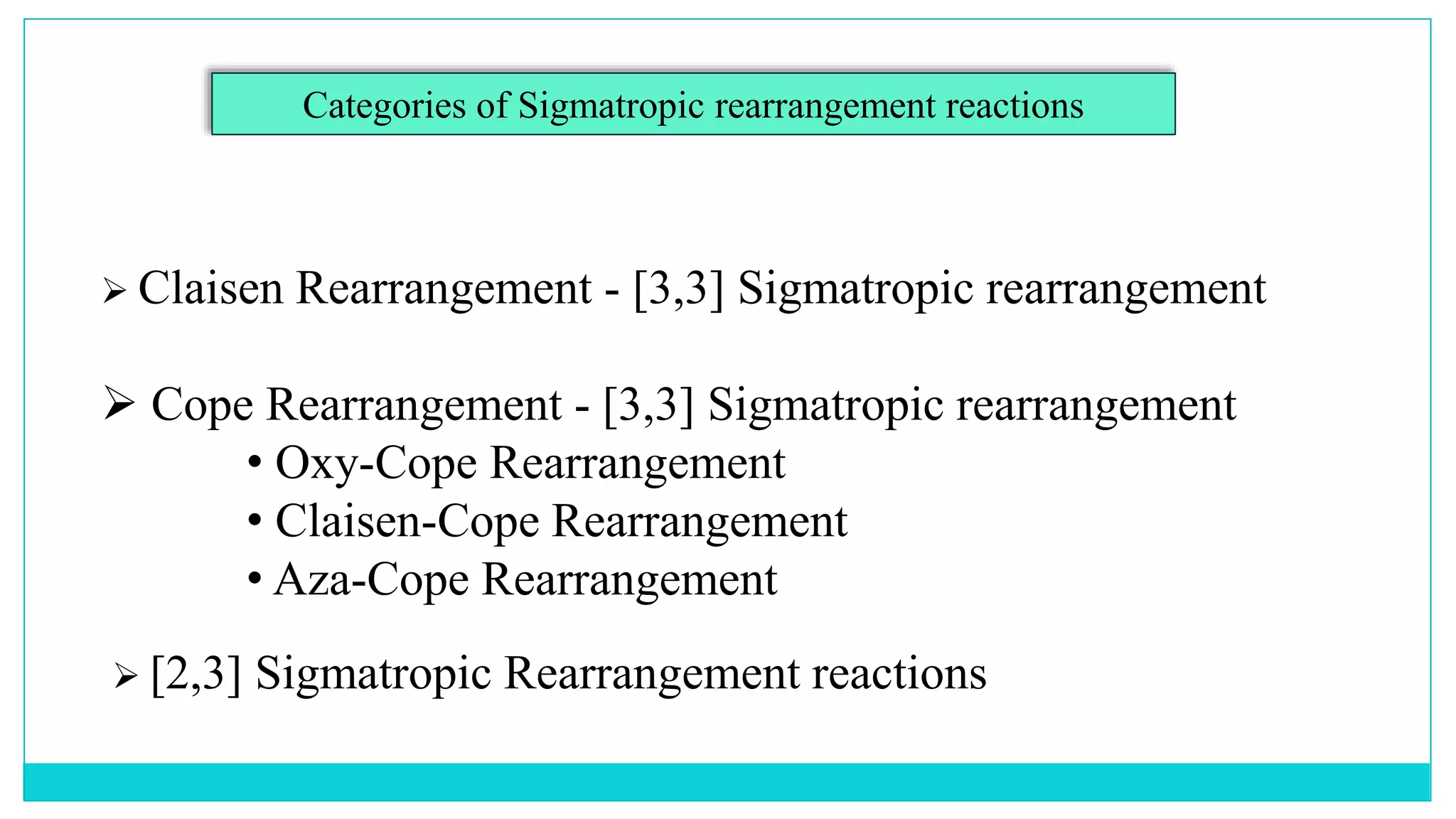 Sigmatropic rearrangement reactions (pericyclic reaction) | PPTX