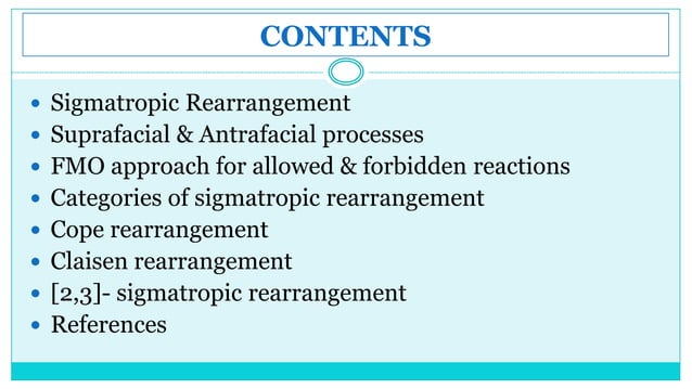 Sigmatropic rearrangement reactions (pericyclic reaction) | PPTX | Chemistry | Science