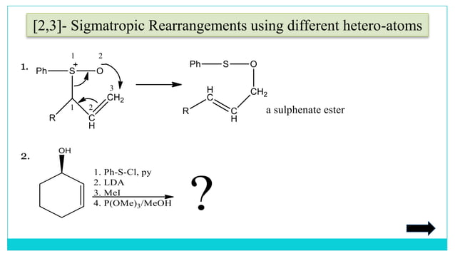 Sigmatropic rearrangement reactions (pericyclic reaction) | PPTX | Chemistry | Science