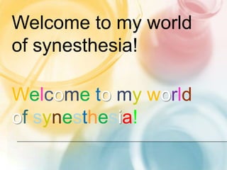 Synesthetic Associational Patterns between Letters and Colors | PPT