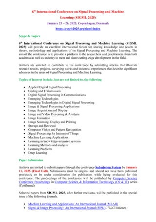 6th International Conference on Signal Processing and Machine Learning ...