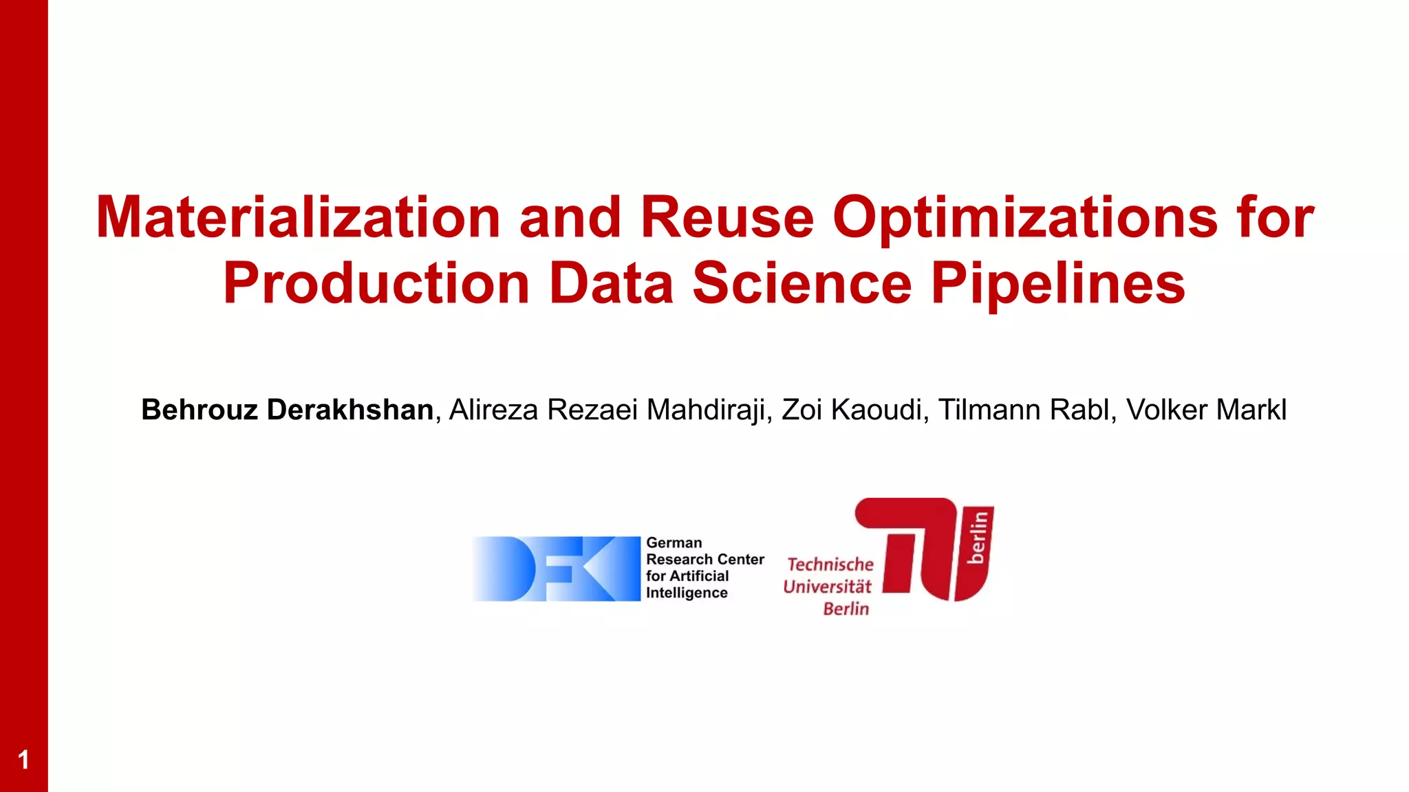 Materialization and Reuse Optimizations for Production Data Science Pipelines | PDF | Web ...