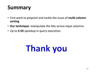 fast multi-column sorting in main-memory column-stores | PPT