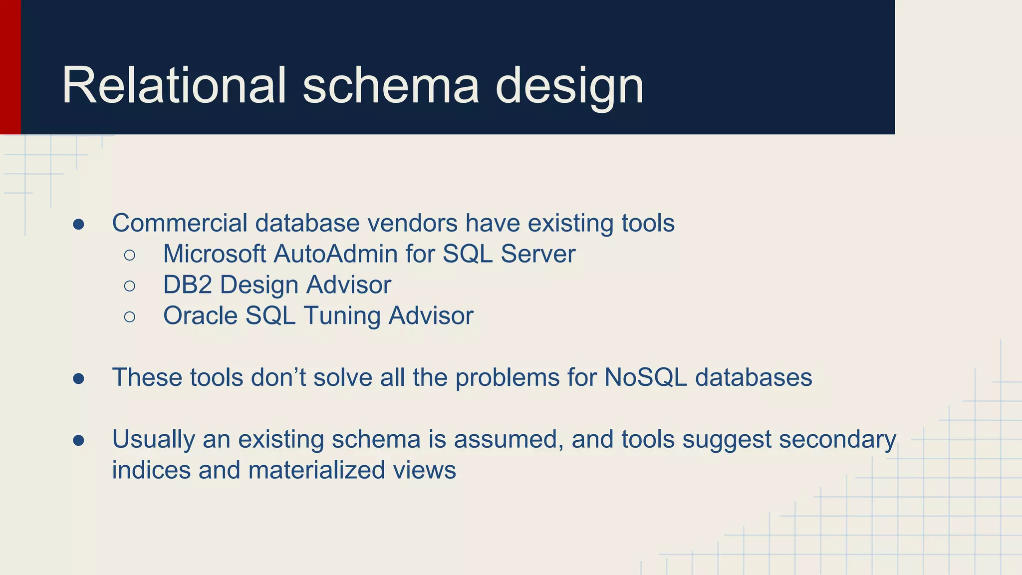 Automated Schema Design for NoSQL Databases | PPT