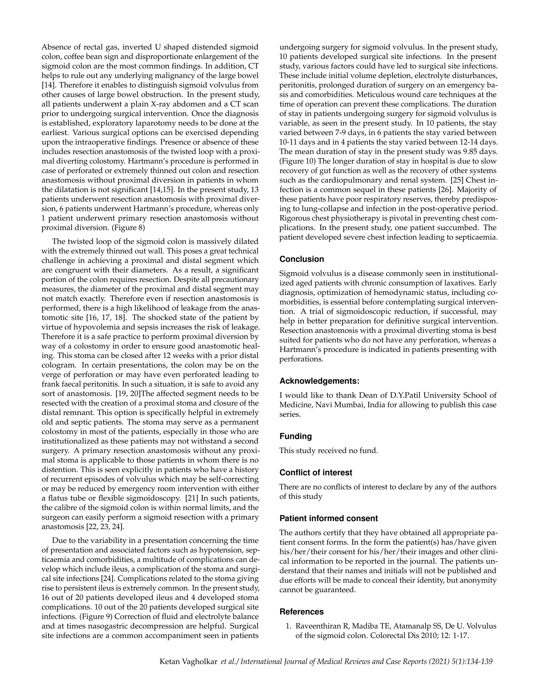 SIGMOID VOLVULUS (STUDY OF 20 CASES) | PDF