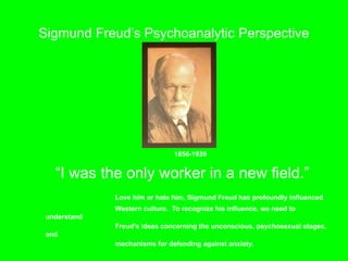 Psychology, Sigmund Freuds' Psychoanalytic Theory | PPT