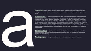 Signage glossary | PPTX | Business and Finance