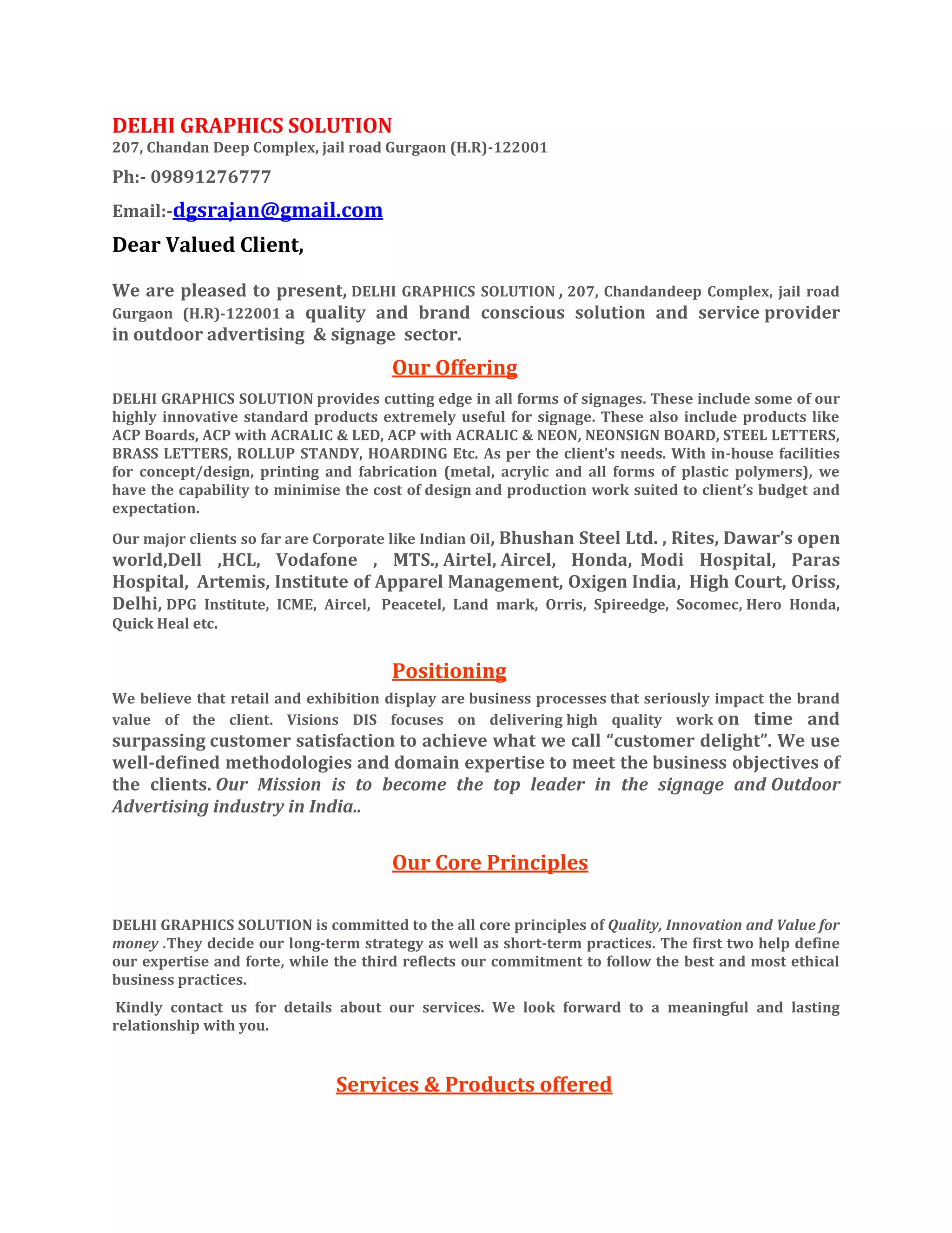 Signage gurgaon | DOCX