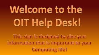 Help Desk Signage | PPT