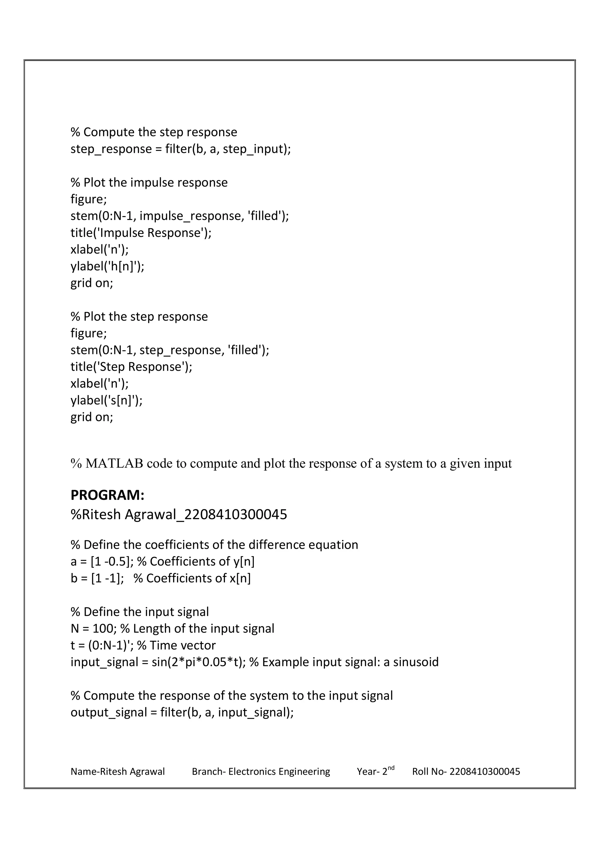 Signal _system_ experiment _lab_1.0. pdf | PDF