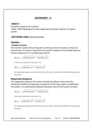 Signal _system_ experiment _lab_1.0. pdf | PDF