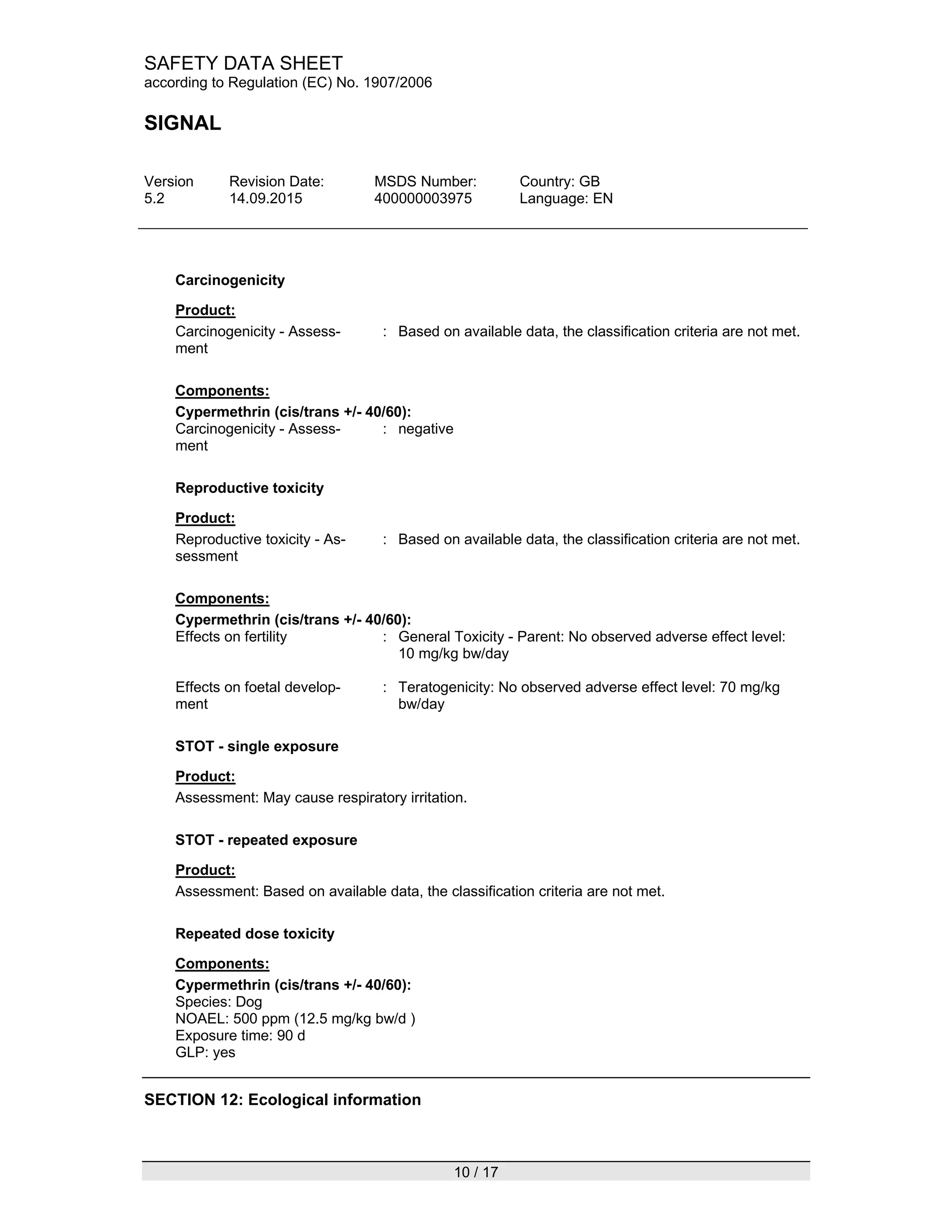 Signal 300 es msds | PDF