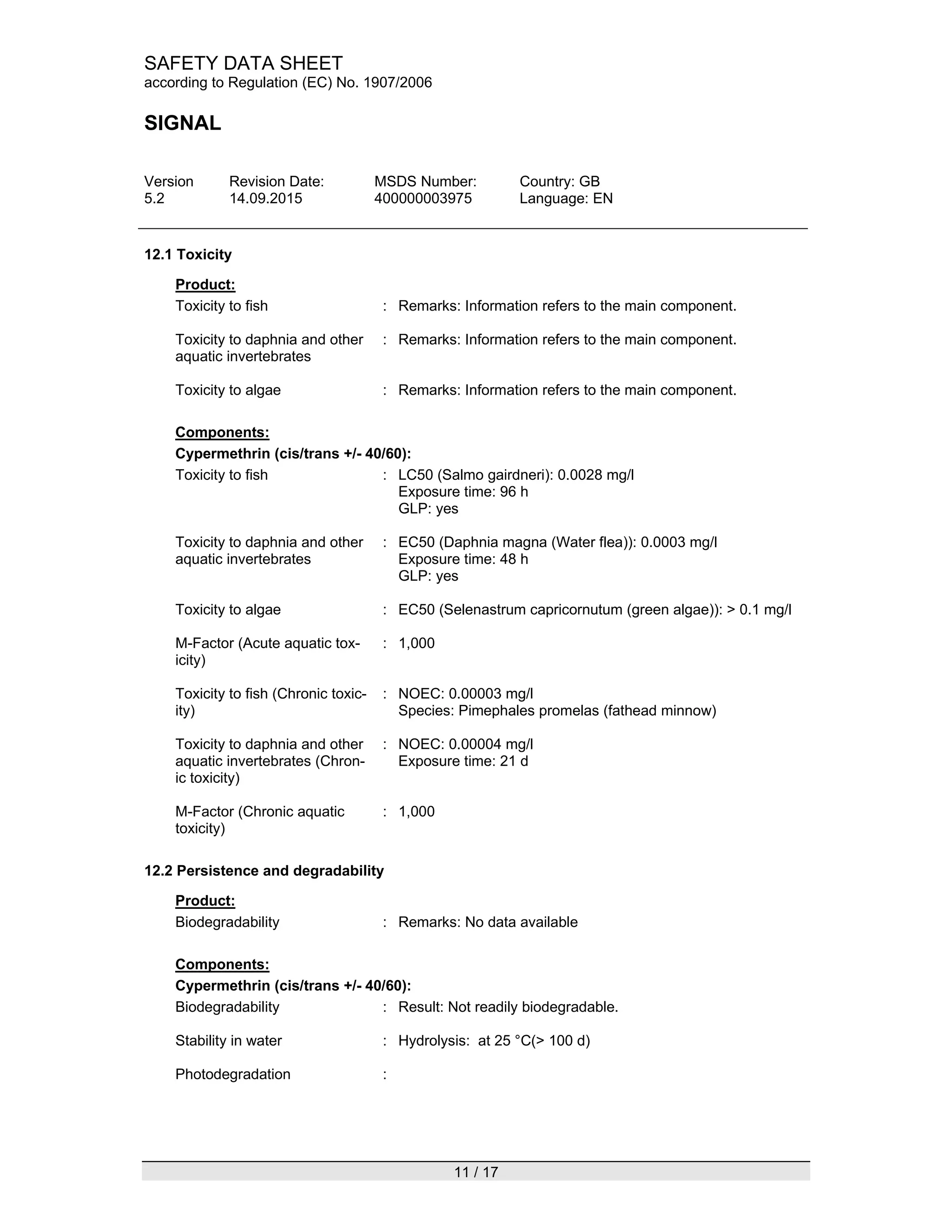 Signal 300 es msds | PDF