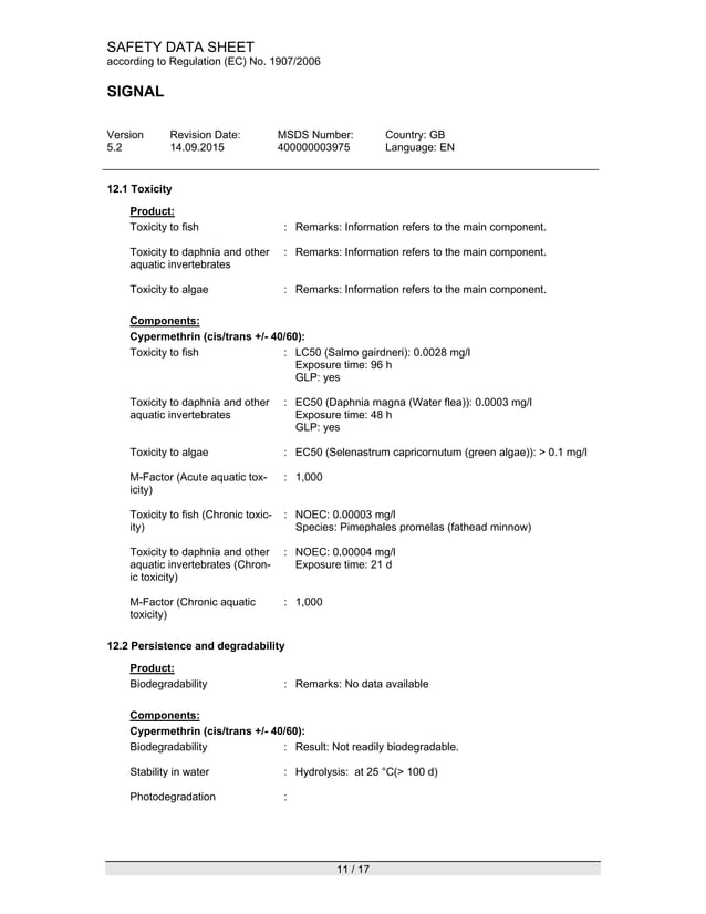 Signal 300 es msds | PDF | Lung and Respiratory Health | Diseases and ...