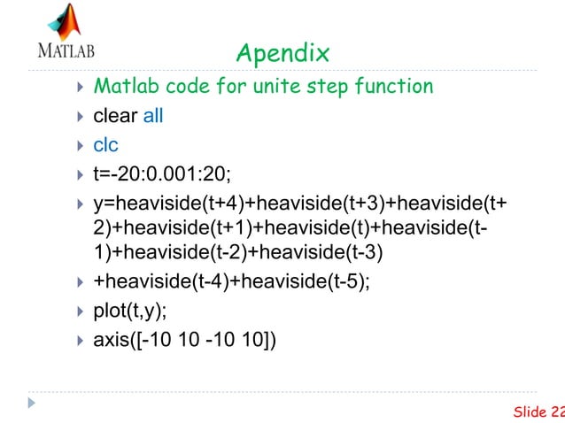 PLOTTING UNITE STEP AND RAMP FUNCTION IN MATLAB | PPT