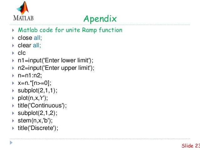 Plotting Unite Step And Ramp Function In Matlab 6888
