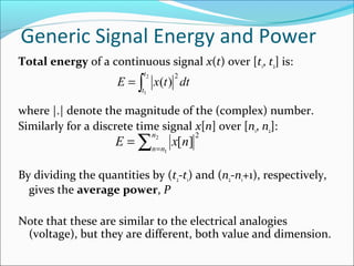 Signal classification of signal | PPT