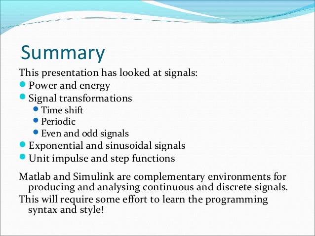 Signal classification of signal