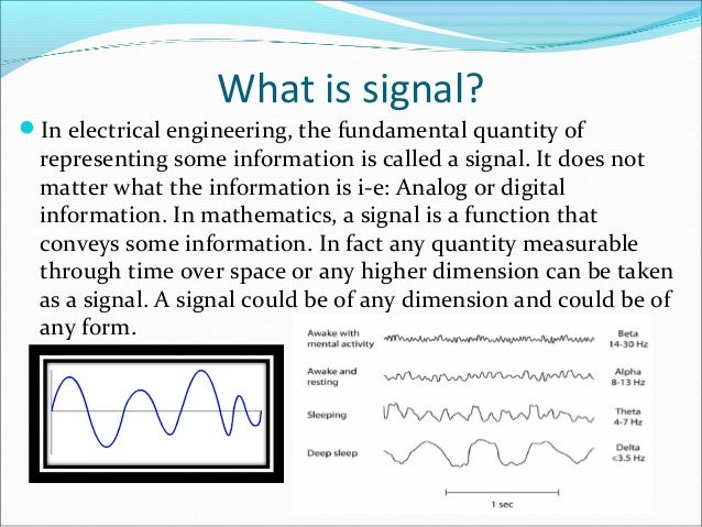 Signal classification of signal