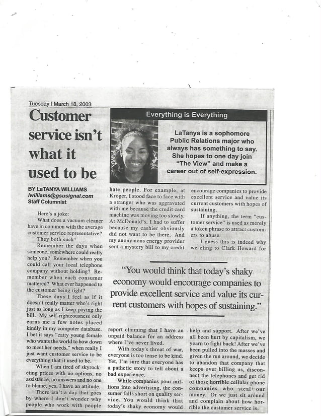Signal Article Customer Service | PDF
