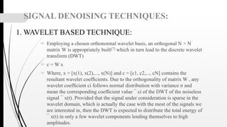 Signal denoising techniques | PPTX
