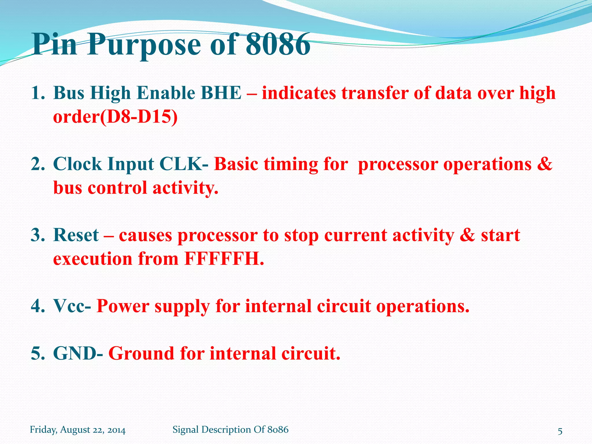 Signal descriptors of 8086 | PPTX