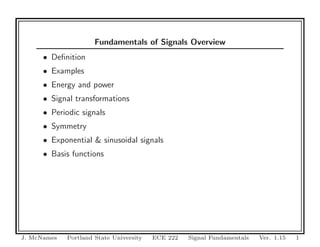 Signal fundamentals | PDF