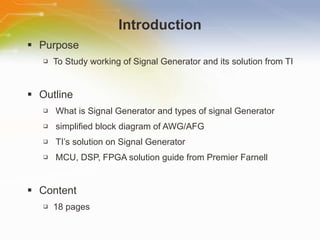 Solution on Handheld Signal Generator | PPT