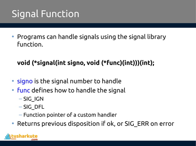 Signal Handling in Linux