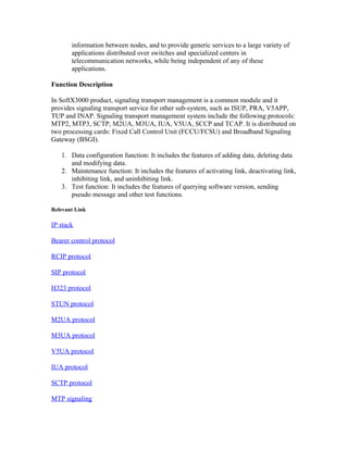 Signaling and protocol management | DOC