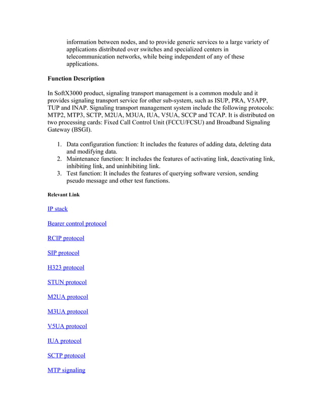 Signaling and protocol management | DOC | Computer Networking | Computing