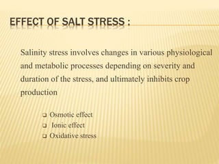 Signaling mechanisms due to salinity stress | PPTX