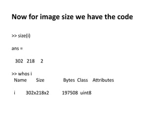 image processing in matlab | PPT