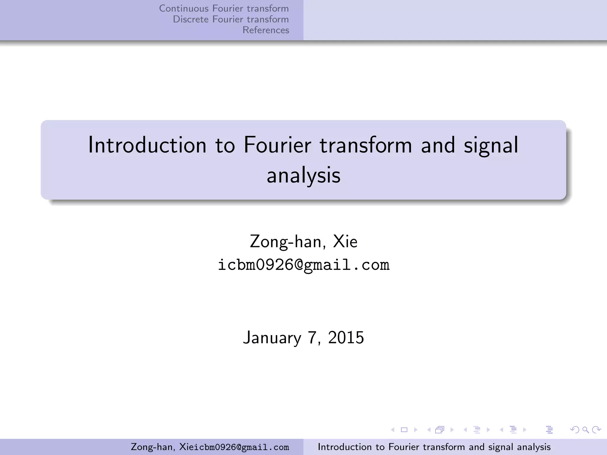 Introduction to Fourier transform and signal analysis | PPT