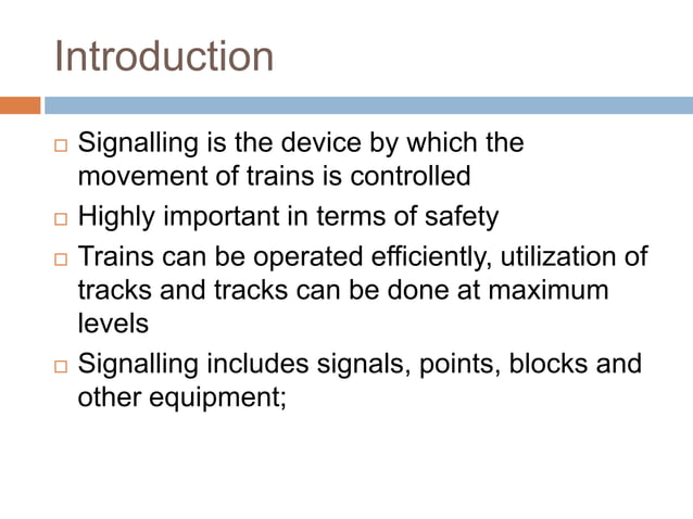 Signalling and Interlocking | PPTX