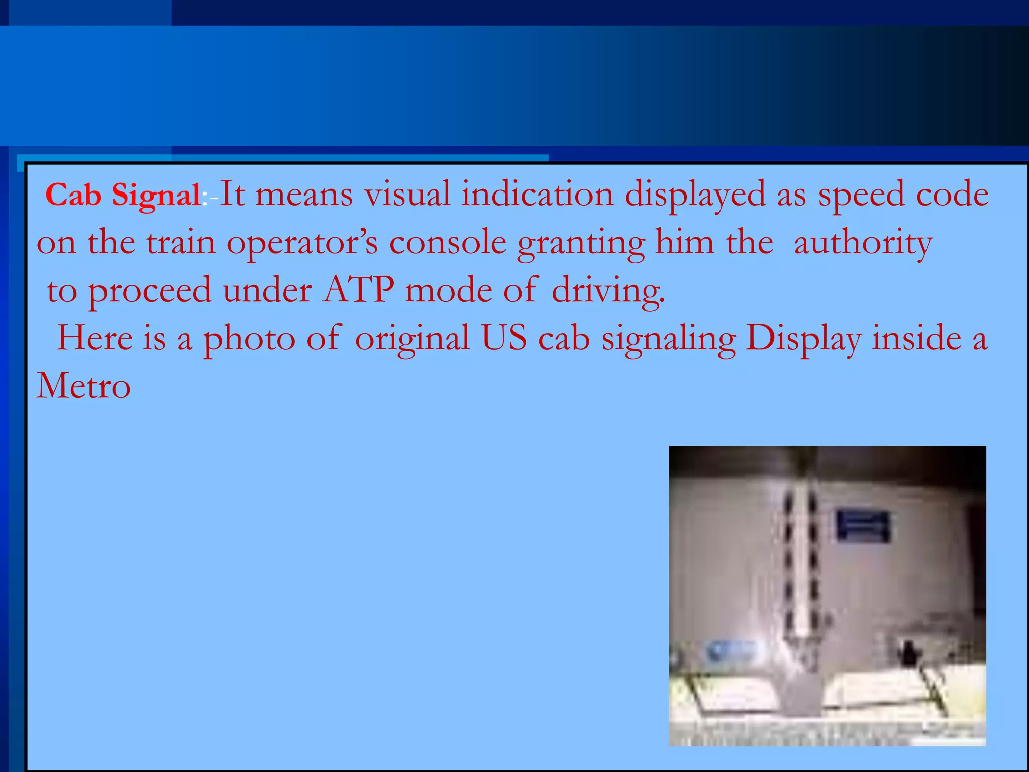 Basics of Metro Railway Signalling system | PPT