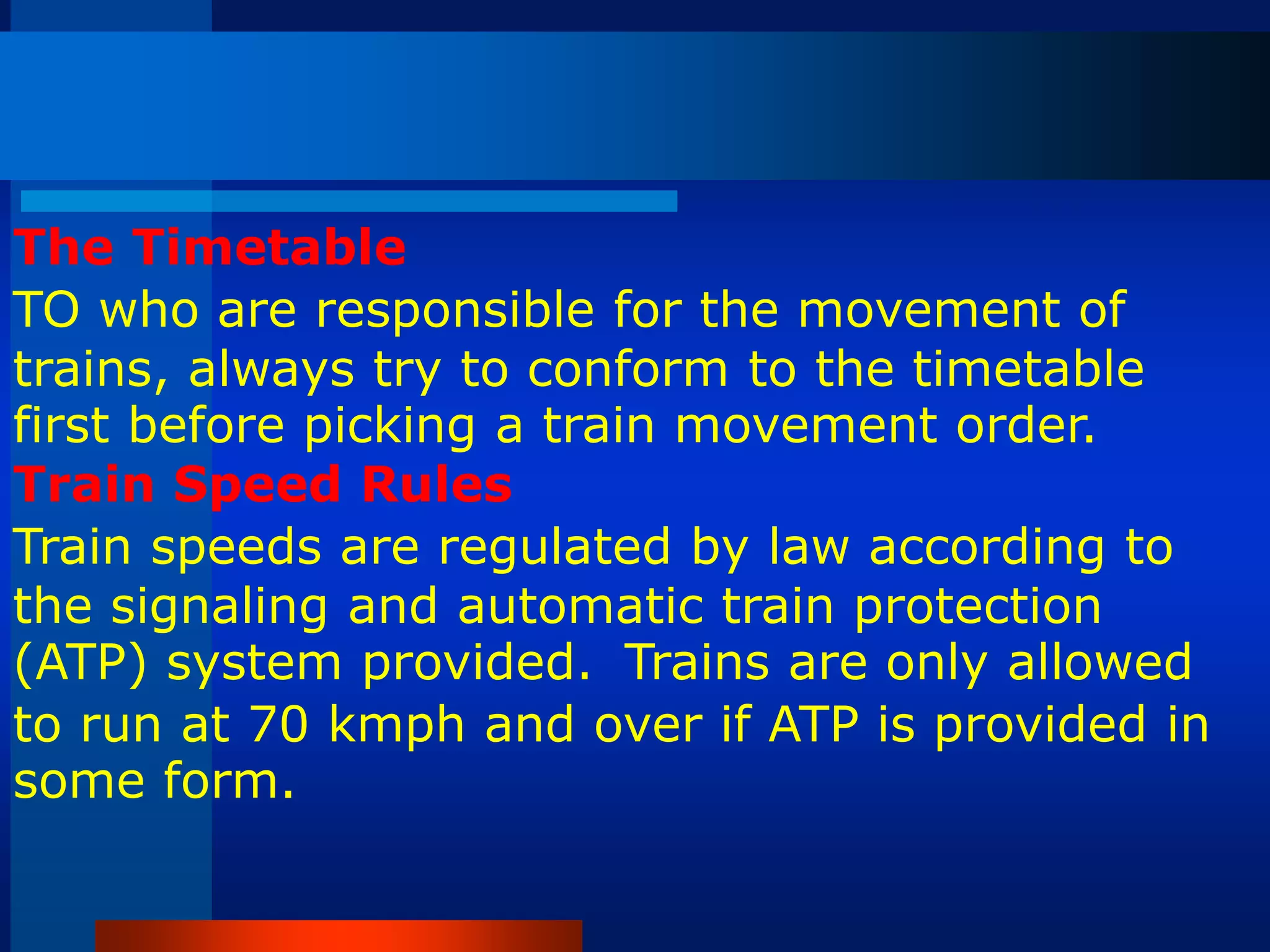 Basics of Metro Railway Signalling system | PPT