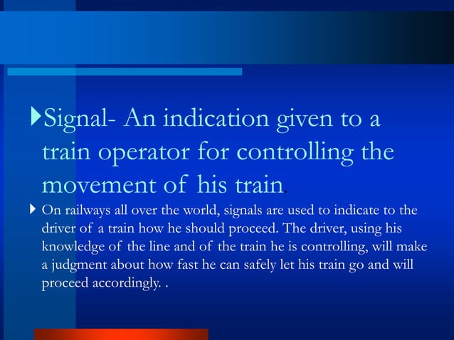 Basics of Metro Railway Signalling system | PPT | Rail Travel | Travel Type