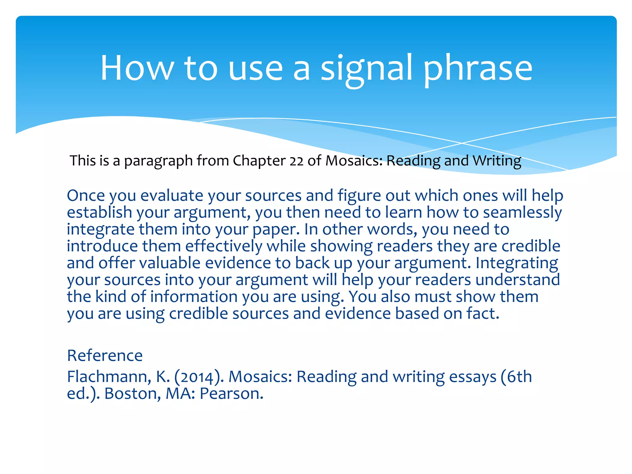 Signal phrases | PPTX